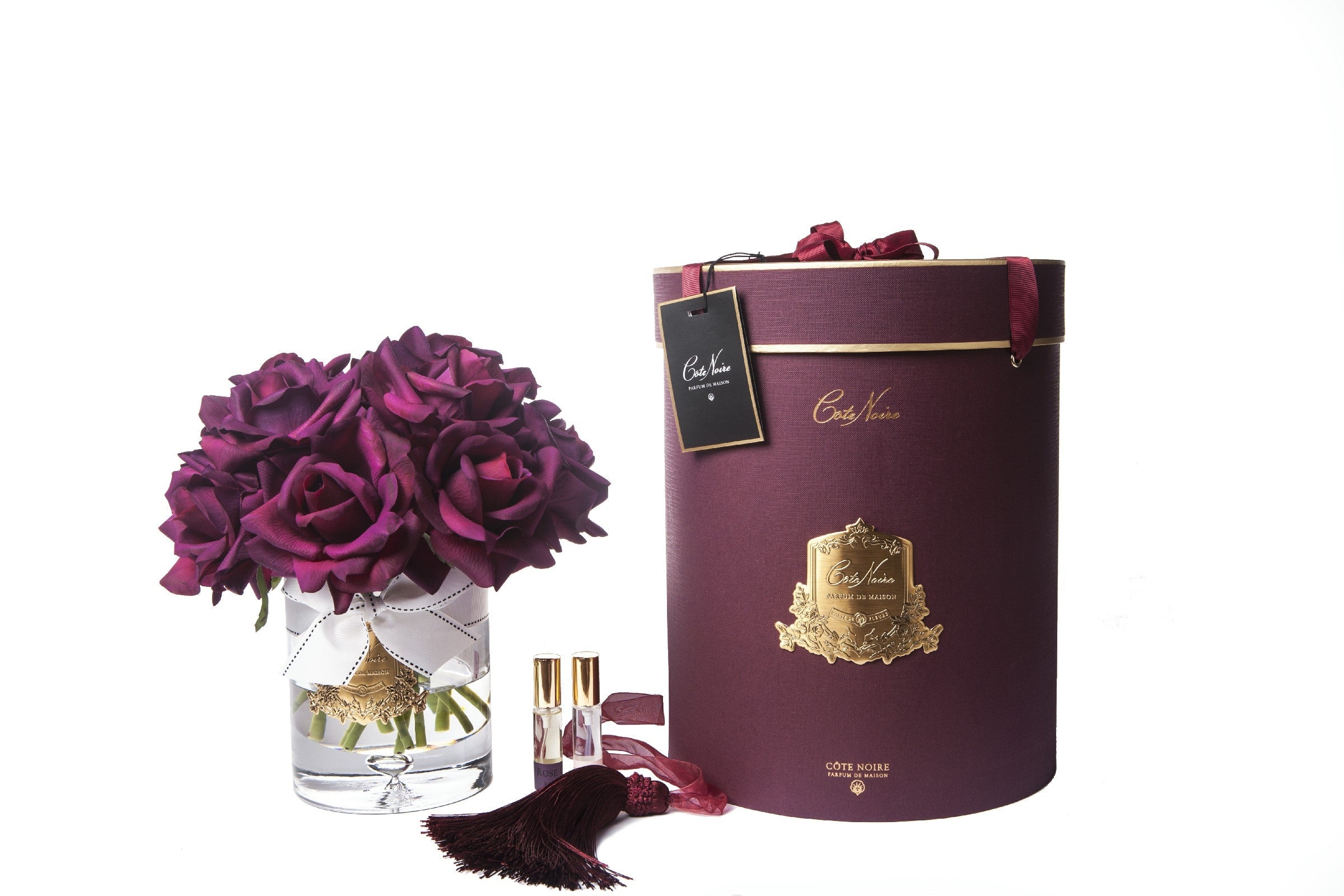 Luxury Grand Bouquet - Gold Badge - Carmine Red - Burgundy Box - LTW04 ...